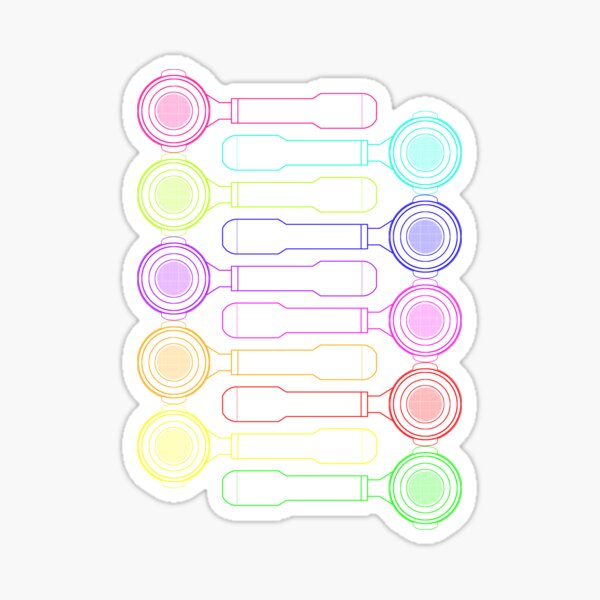 "Portafilter Colors" Sticker for Sale by Barista | Redbubble