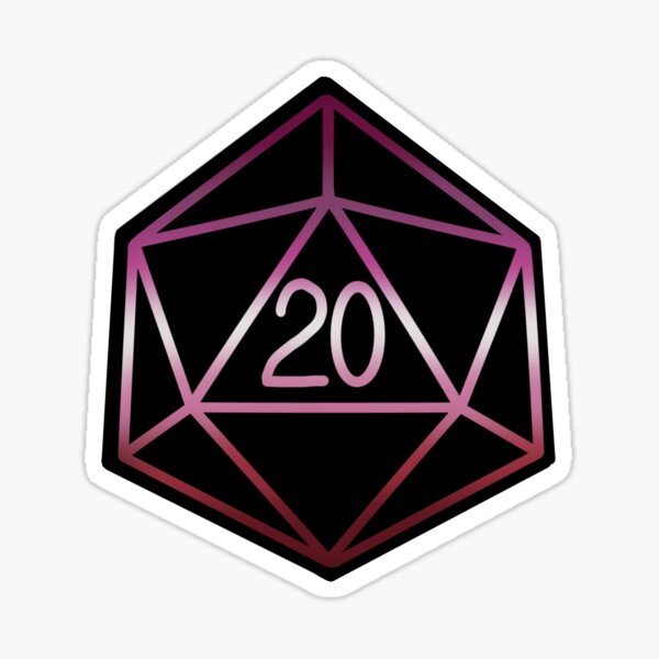 "Dnd natural 20 lesbian pride flag" Sticker for Sale by alienshaoart ...
