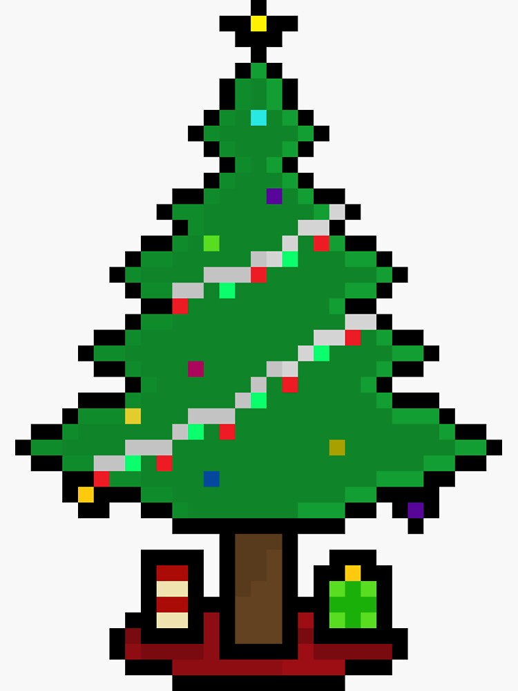 "8-Bit Christmas Tree" Sticker for Sale by UniverseET | Redbubble