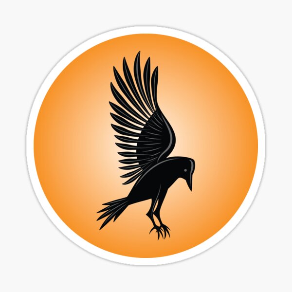 "Black Crow Time To Land" Sticker by zakiKhan | Redbubble