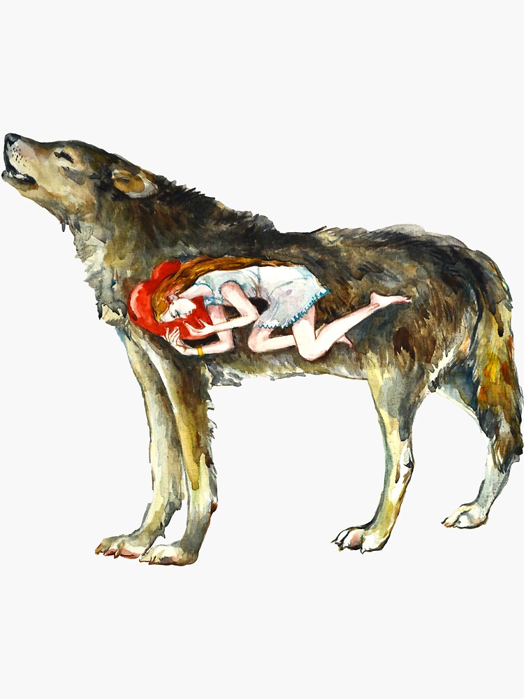 "Loving wolf. Longs for a loved one. Wolf print." Sticker by Art ...
