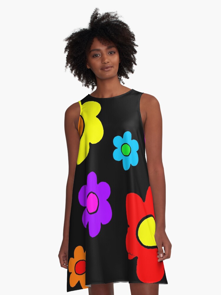 "Pop Flowers" A-Line Dress for Sale by loeye | Redbubble