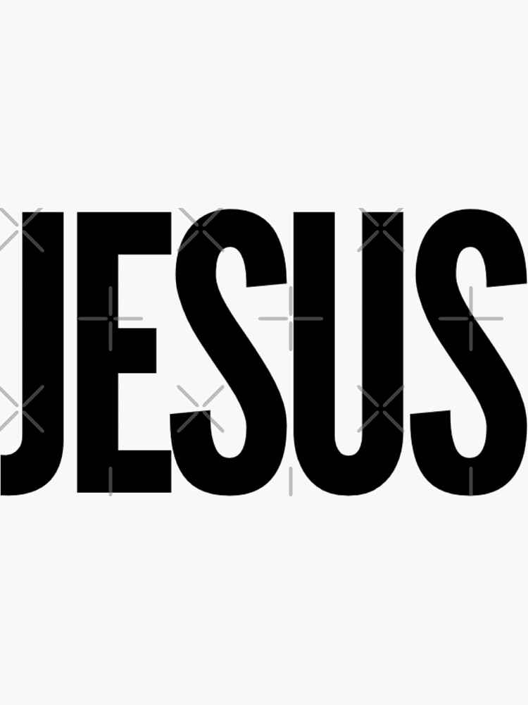 "Jesus in White Bold and Big Letters " Sticker for Sale by bugtalk ...