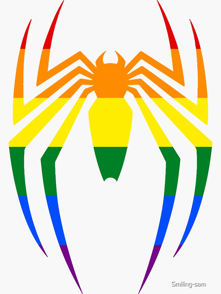 "Spider Symbol - Rainbow" Sticker for Sale by Smiling-sam | Redbubble