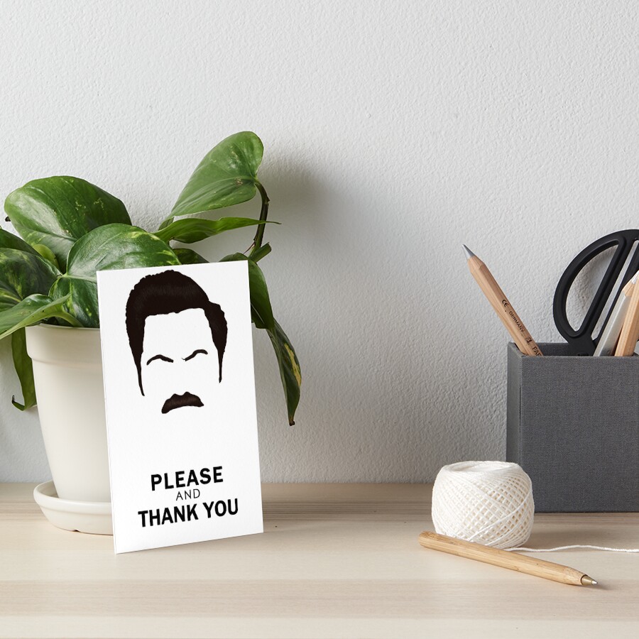 "Ron Swanson please and thank you" Art Board Print for Sale by ...