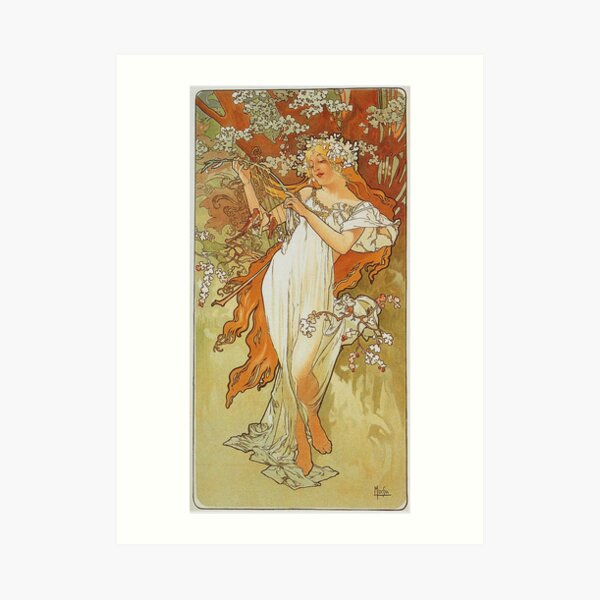 "Alphonse Mucha - Spring 1896" Art Print by artcenter | Redbubble