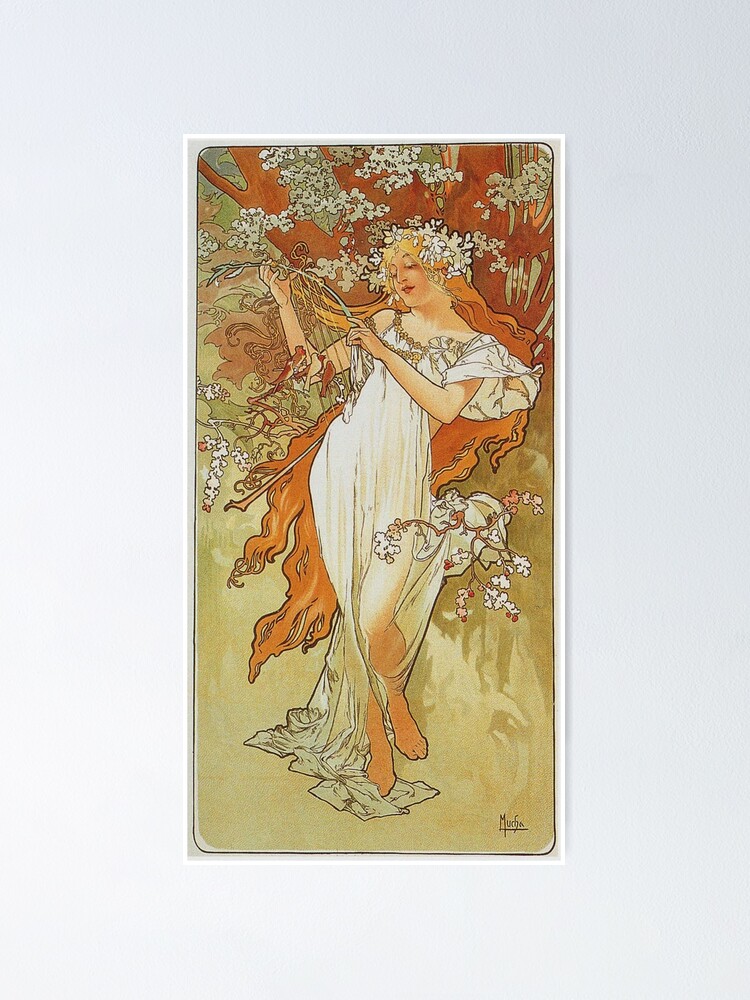 "Alphonse Mucha - Spring 1896" Poster by artcenter | Redbubble