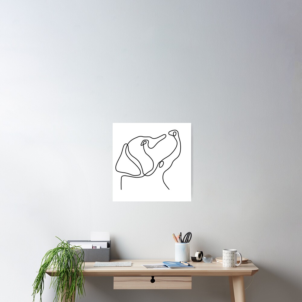 "One line illustration of a Labrador Dog" Poster by dooodles | Redbubble