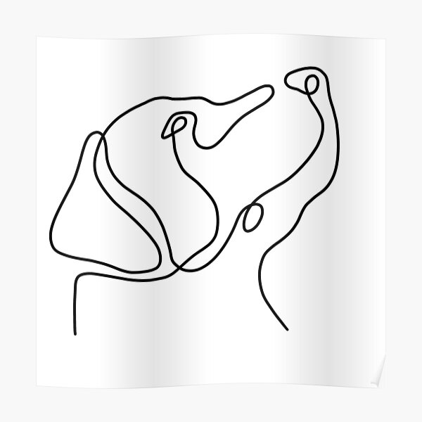 "One line illustration of a Labrador Dog" Poster by dooodles | Redbubble