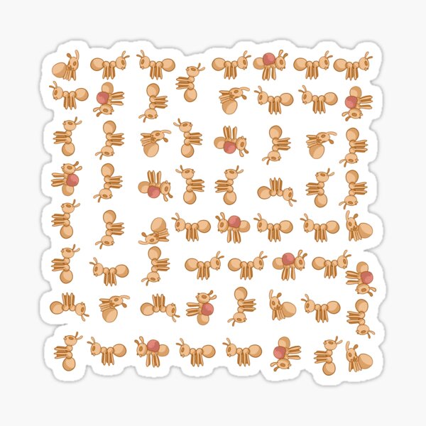 "Ant infestation cute illustrated ants" Sticker for Sale by cu-b3 | Redbubble