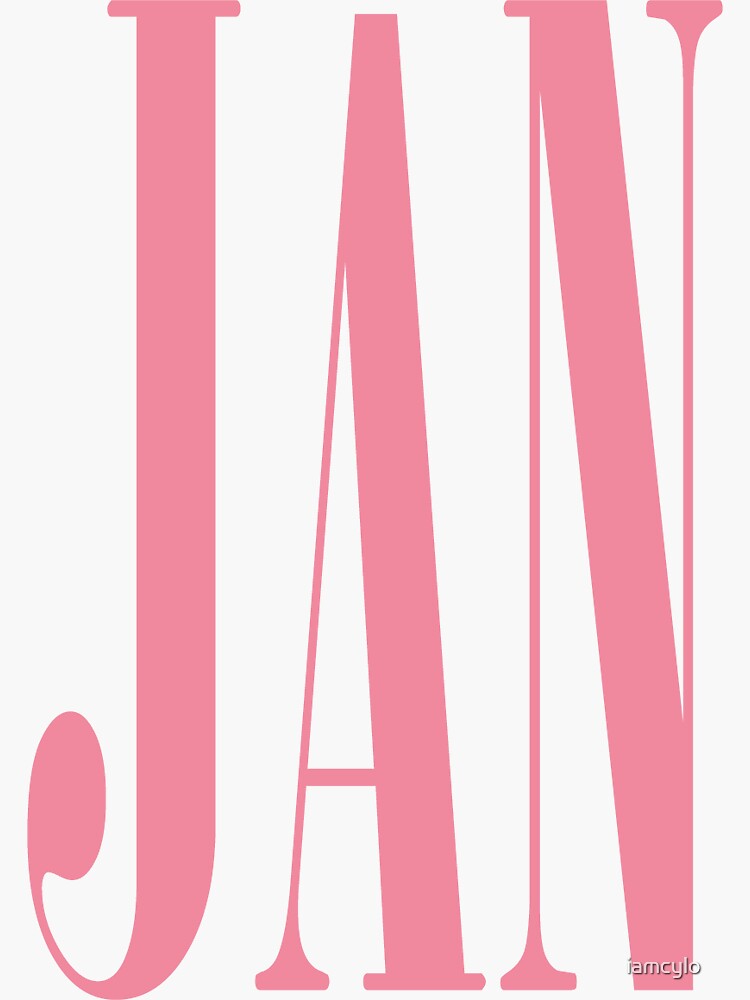 "Jan, Pink Minimal Drag Race" Sticker by iamcylo | Redbubble