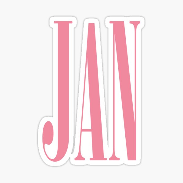 "Jan, Pink Minimal Drag Race" Sticker by iamcylo | Redbubble