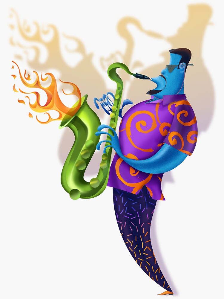 "Sax Man" Sticker for Sale by TrevorIrvin | Redbubble