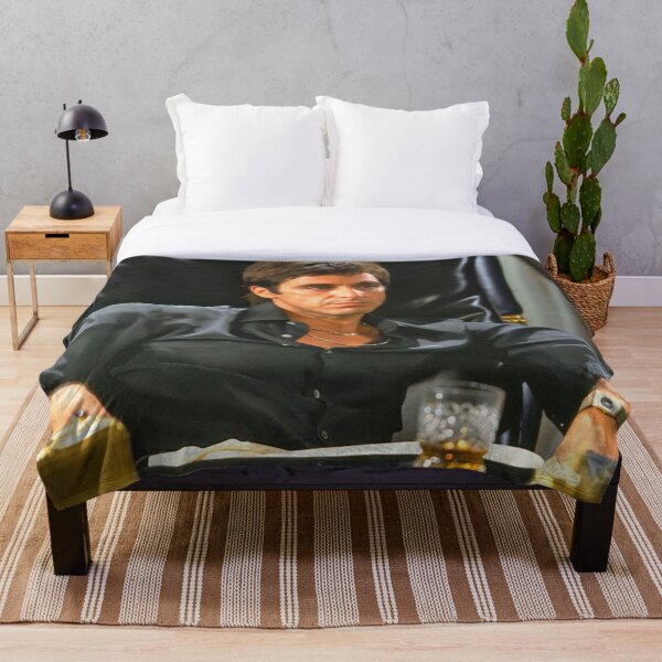 "tony montana scarface movie al pacino boss sit alcohol gold" Throw ...