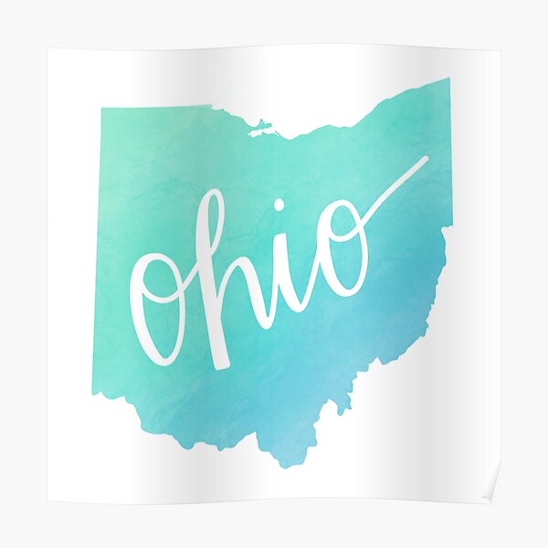 "Ohio state map calligraphy" Poster by kiwisugardesign | Redbubble