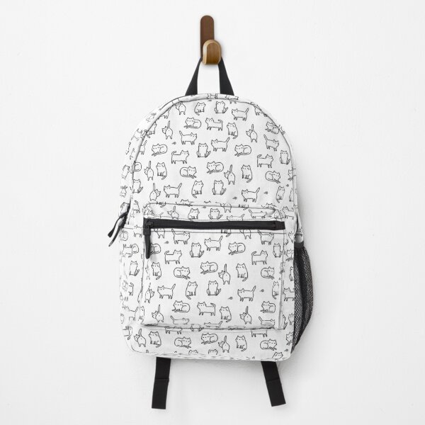 Funny White Cats. Cute Kitten And Kitties. Cat Pattern Backpack