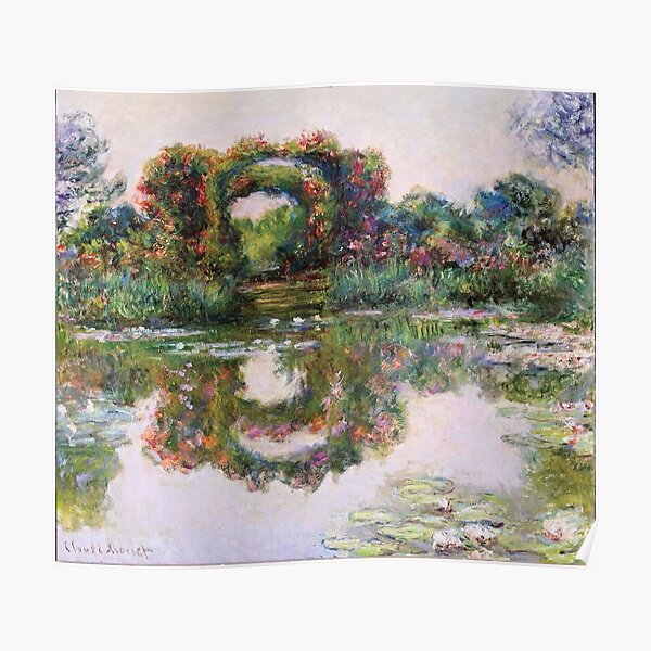 "Claude Monet - Rose Flowered Arches At Giverny, 1913" Poster for Sale ...