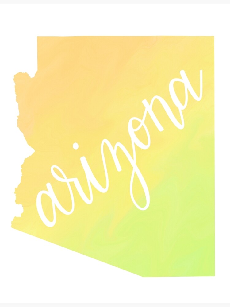 "Arizona state map calligraphy" Art Print by kiwisugardesign | Redbubble
