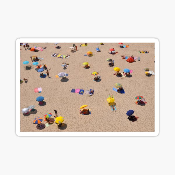 "Umbrellas on a Beach" Sticker by vrelvas | Redbubble