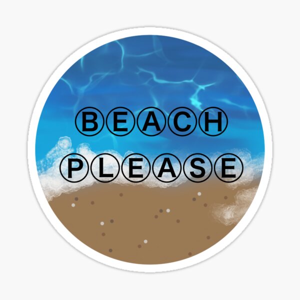 "Beach Please Sticker" Sticker by LPdraws | Redbubble