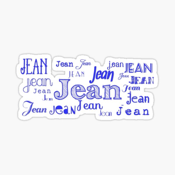"Jean" Sticker for Sale by purpletanya | Redbubble