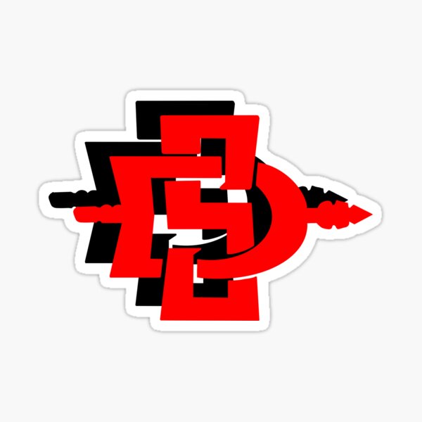 "SDSU 3D logo" Sticker by karlys-stickers | Redbubble
