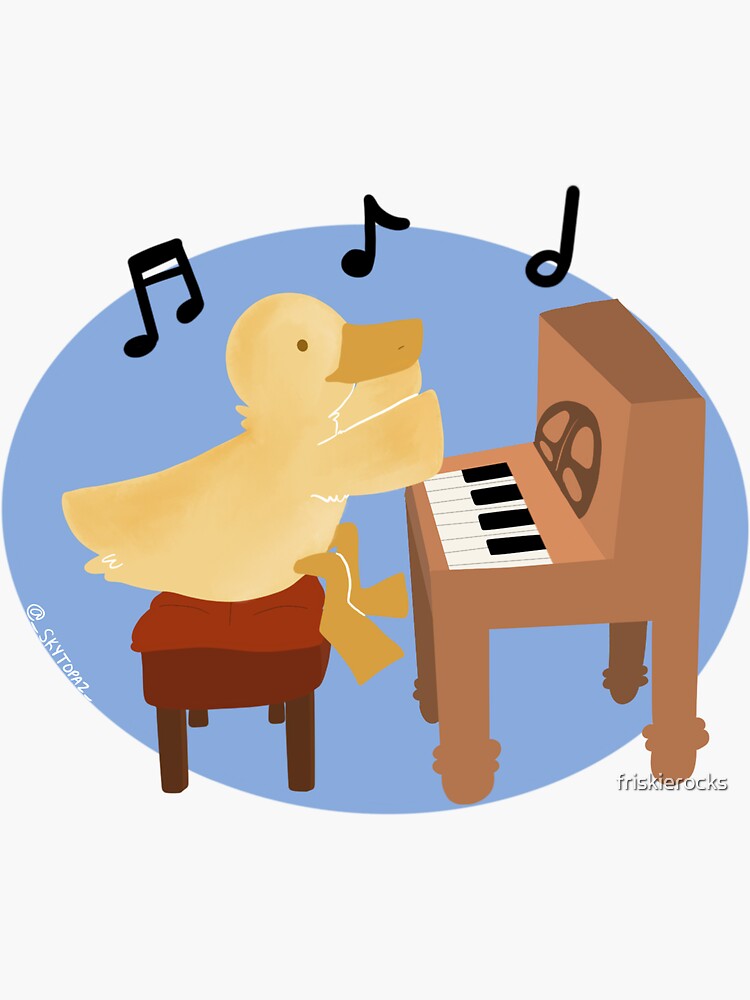 "Piano Duck" Sticker for Sale by friskierocks | Redbubble
