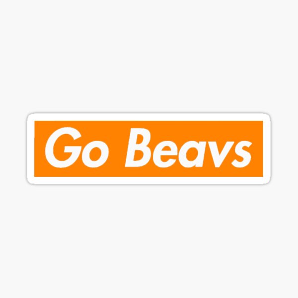 "Go Beavs Box Logo" Sticker by MilkDrip | Redbubble