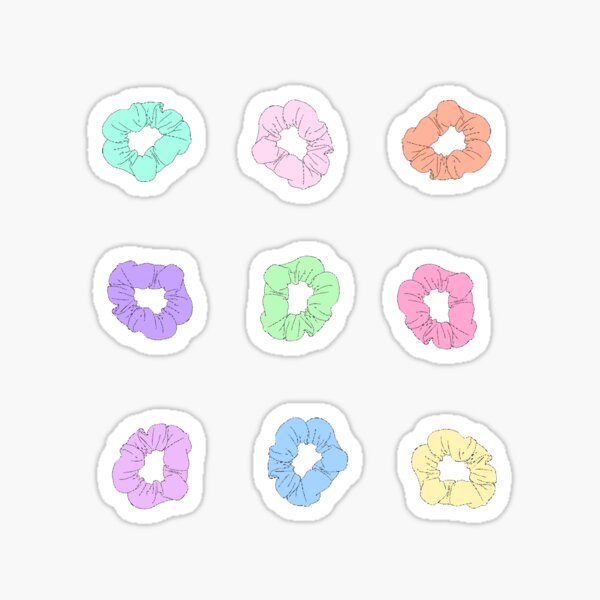 "Pastel Scrunchie Pack" Sticker for Sale by designsbyalyssa | Redbubble