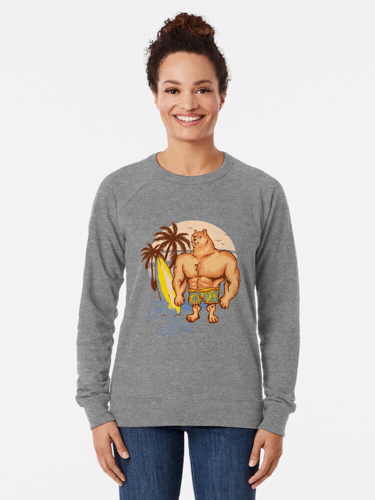 "Swole Doge Chilling on the Beach | Blue | Hey King | Big Muscle Buff ...