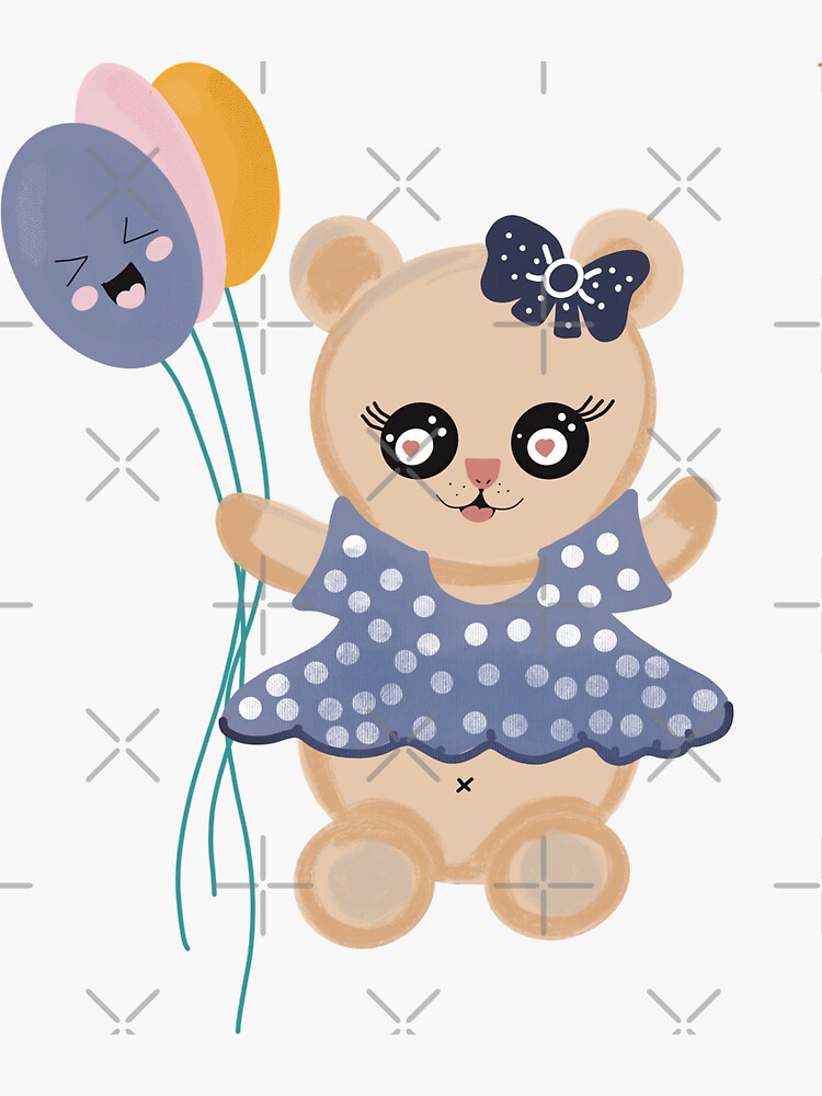 "Cute chibi teddy bears | Floflo art" Sticker by Flofloart | Redbubble
