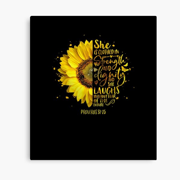 "Christian Bible Verse Sunflower Scripture Religious Gift" Canvas Print ...
