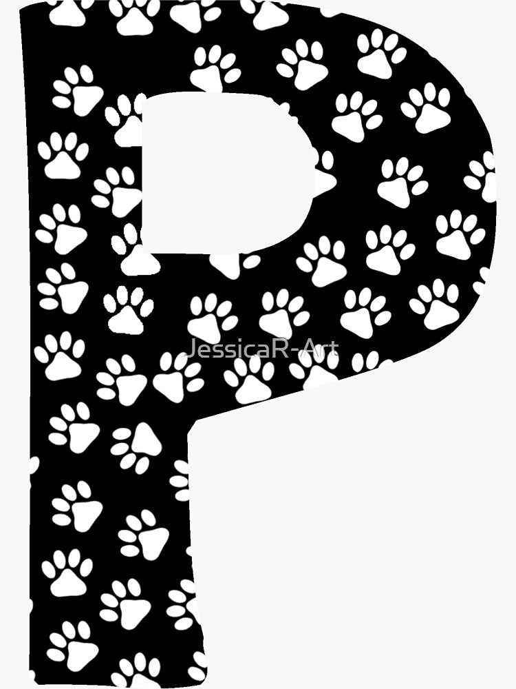 "Letter P - white paws" Sticker for Sale by JessicaR-Art | Redbubble