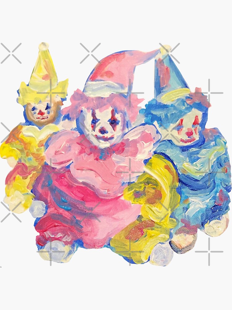 "Clown Friends" Sticker for Sale by iscarrollart | Redbubble