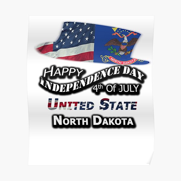 "Happy 4th Of July North Dakota State, Happy Independence USA Gift ...