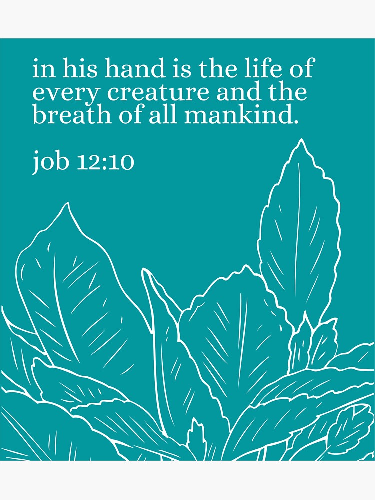 Pegatina «Job 12:10 Versículo bíblico sobre la naturaleza azul» de ...
