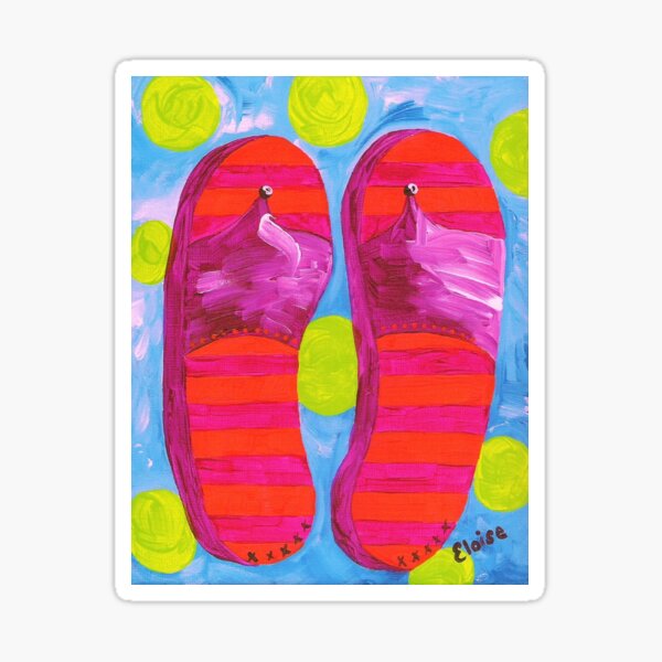 "Funky Summer Flip Flops" Sticker by EloiseArt | Redbubble