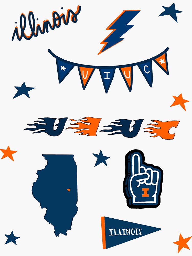 "UIUC collage " Sticker for Sale by Eliseparkman | Redbubble