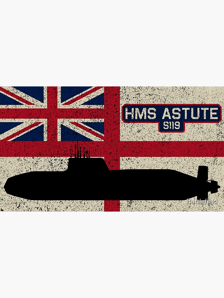 "HMS Astute S119 Submarine Vintage British Royal Navy Flag Gift ...