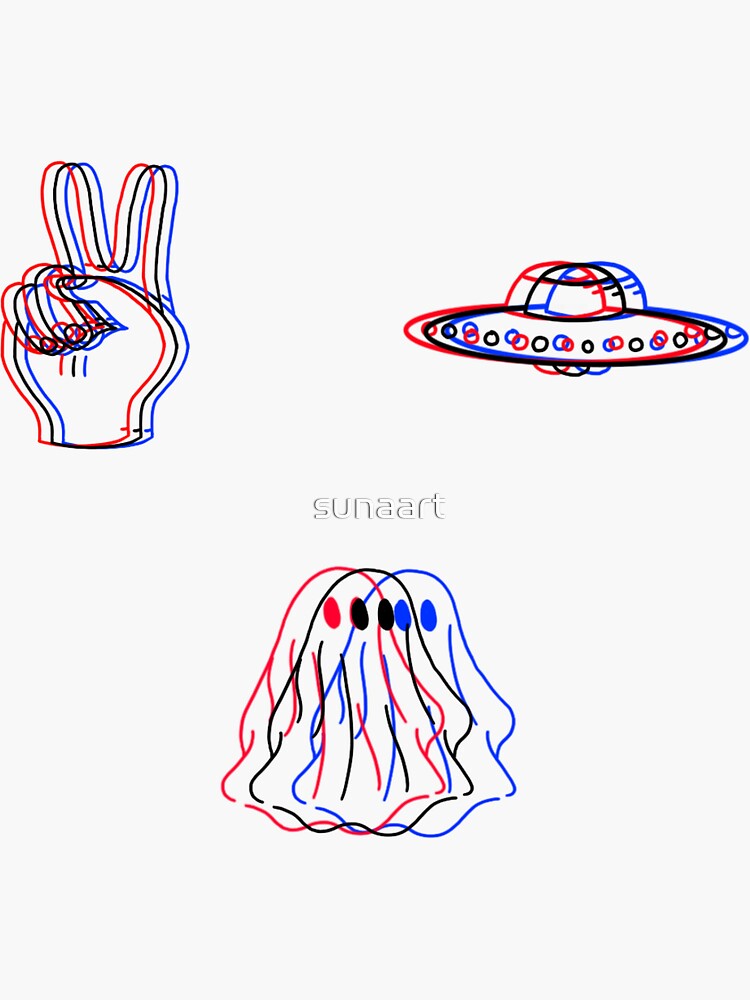 "glitch art sticker pack" Sticker by sunaart | Redbubble