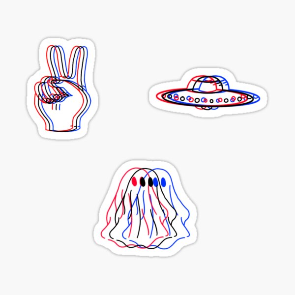 "glitch art sticker pack" Sticker by sunaart | Redbubble