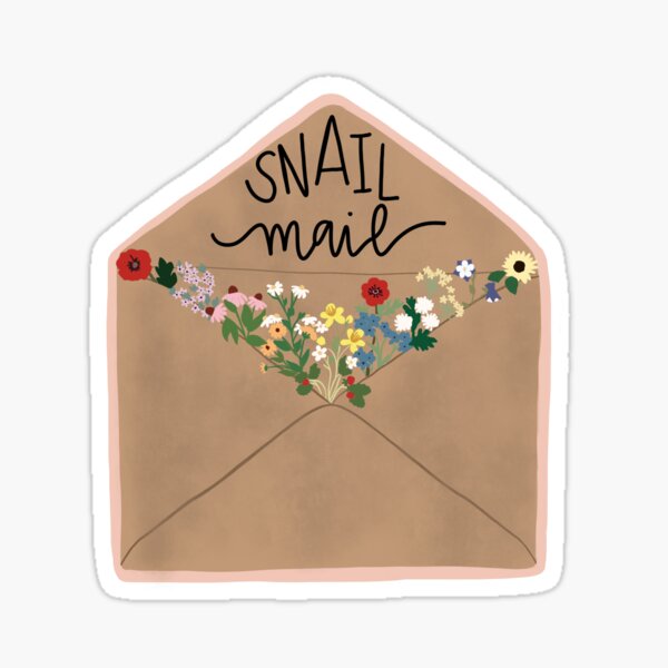 "Snail Mail Letter with Flowers and Floral Detail" Sticker for Sale by ...