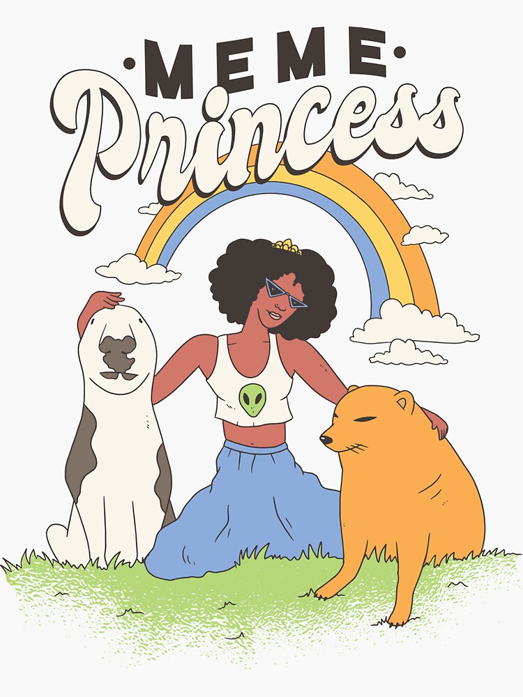 "FUNNY MEME PRINCESS T-SHIRT DESIGN." Sticker by mario1502 | Redbubble