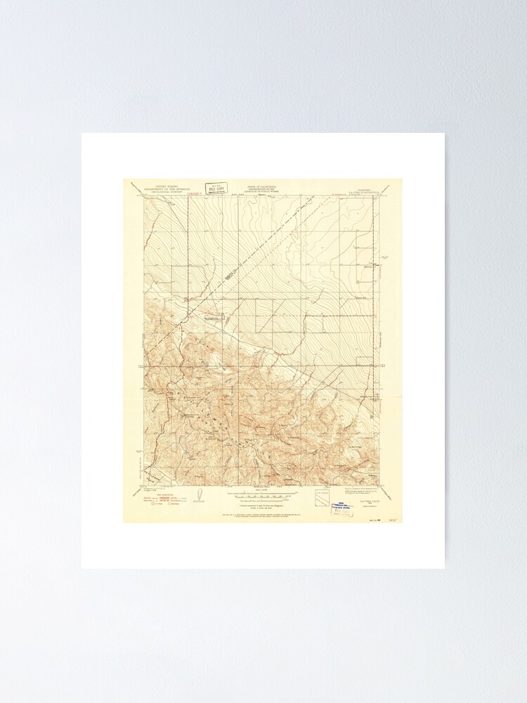 "La Cima, CA from 1930 Vintage Map - High Quality" Poster by ...