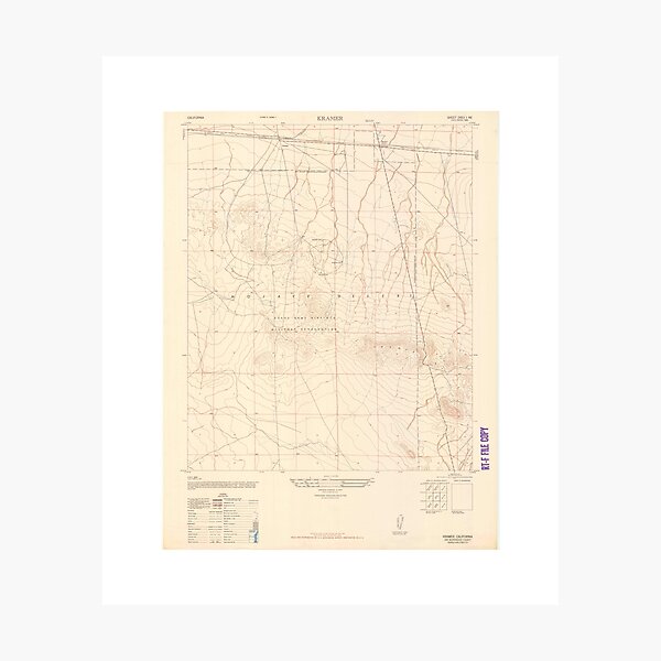 "Kramer, CA from 1947 Vintage Map - High Quality" Photographic Print by ...