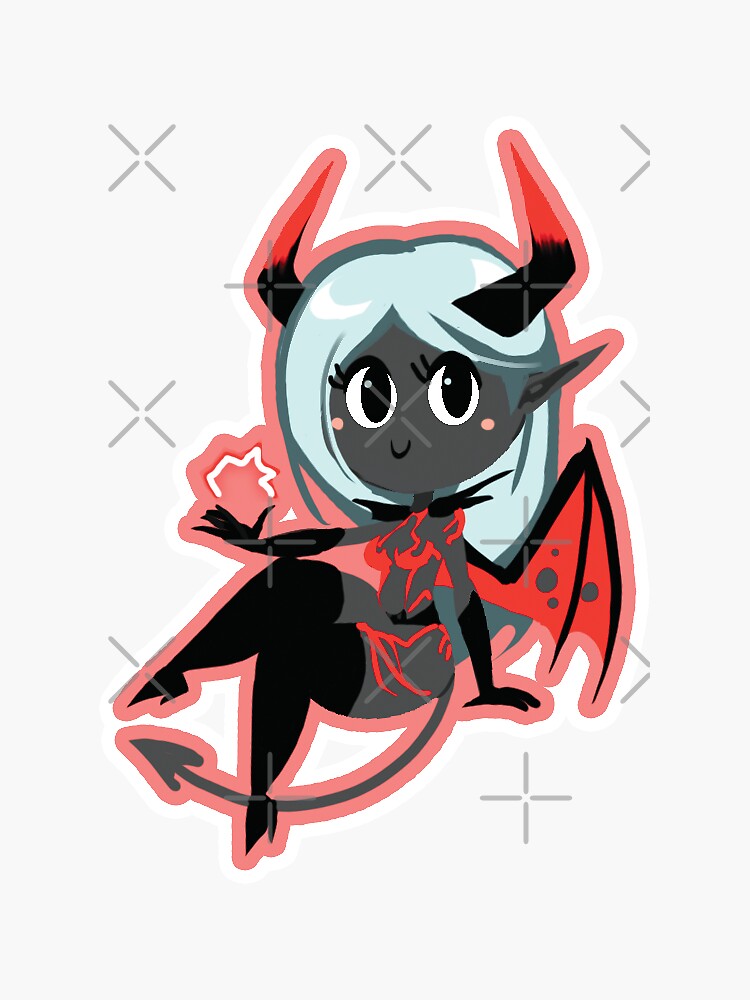 "Chibi Demon Girl Sticker" Sticker by Sabtastic | Redbubble