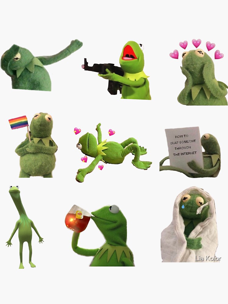 "kermit set" Sticker for Sale by Lia Kolor | Redbubble