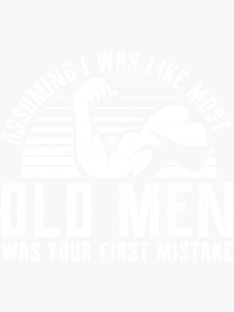 "Old Man Weight Lifting design For Old Strong People print" Sticker for ...