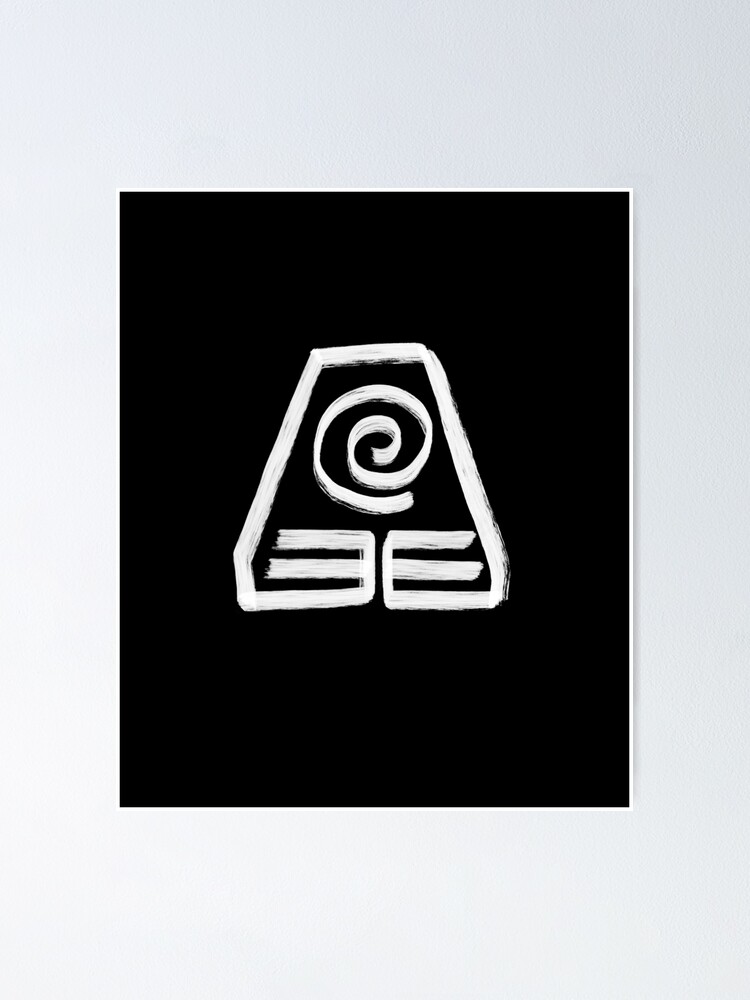 "Avatar Earth Nation Symbol in White (Black Background)" Poster for ...