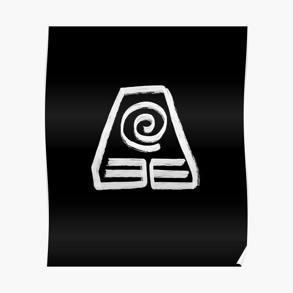 "Avatar Earth Nation Symbol in White (Black Background)" Poster for ...